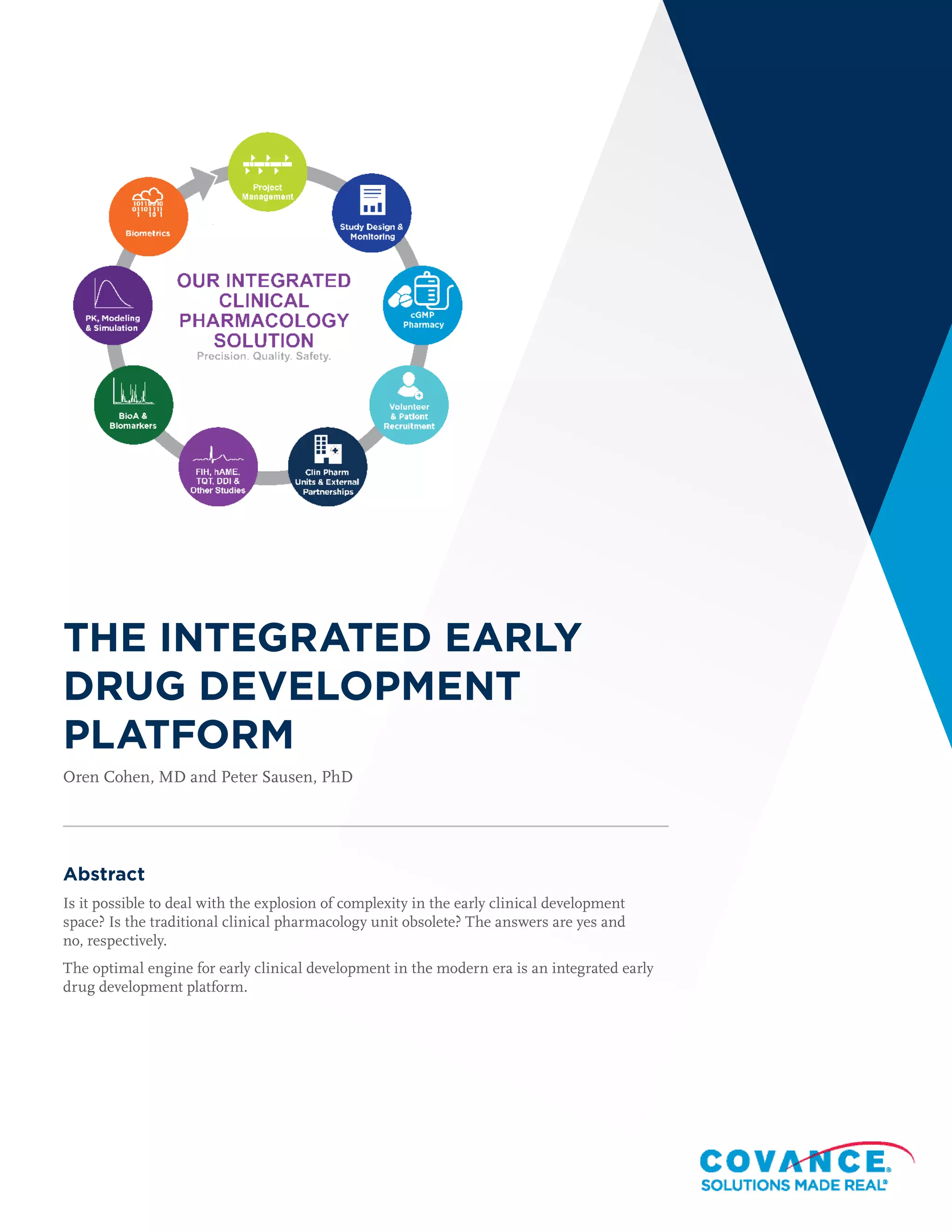 The Integrated Early Drug Development Platform White Paper | PDF