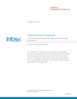 Infosys - Integrated Product Management Solutions | Process | PDF