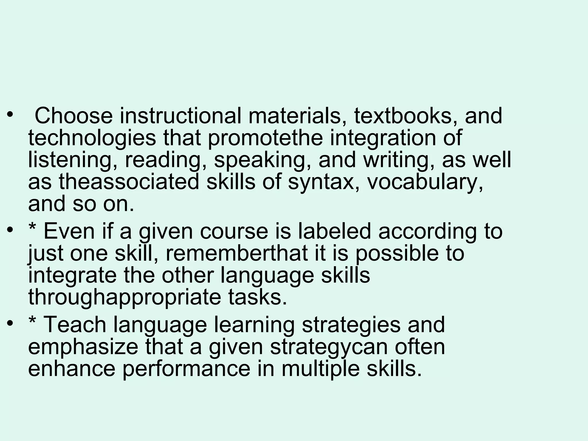 Integrated skills-in-the-esl | PPT