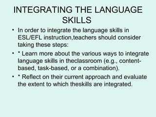 Integrated skills-in-the-esl | PPT