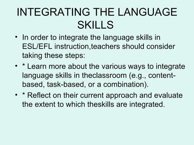Integrated skills-in-the-esl | PPT