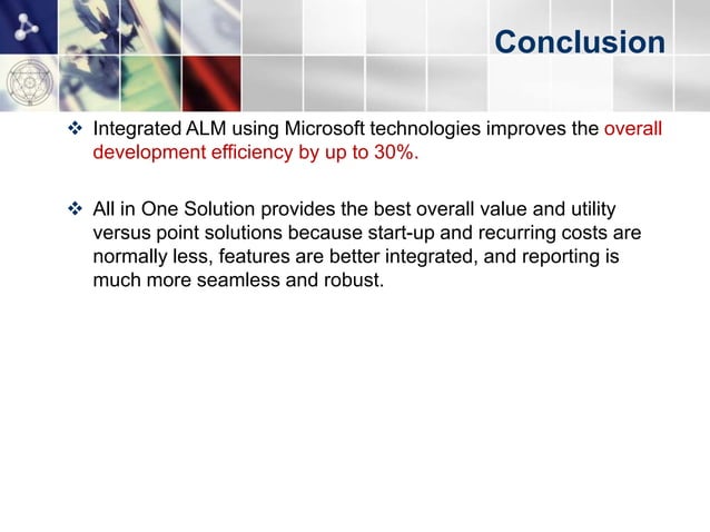 Integrated ALM using Microsoft 2012 Solutions | PPTX