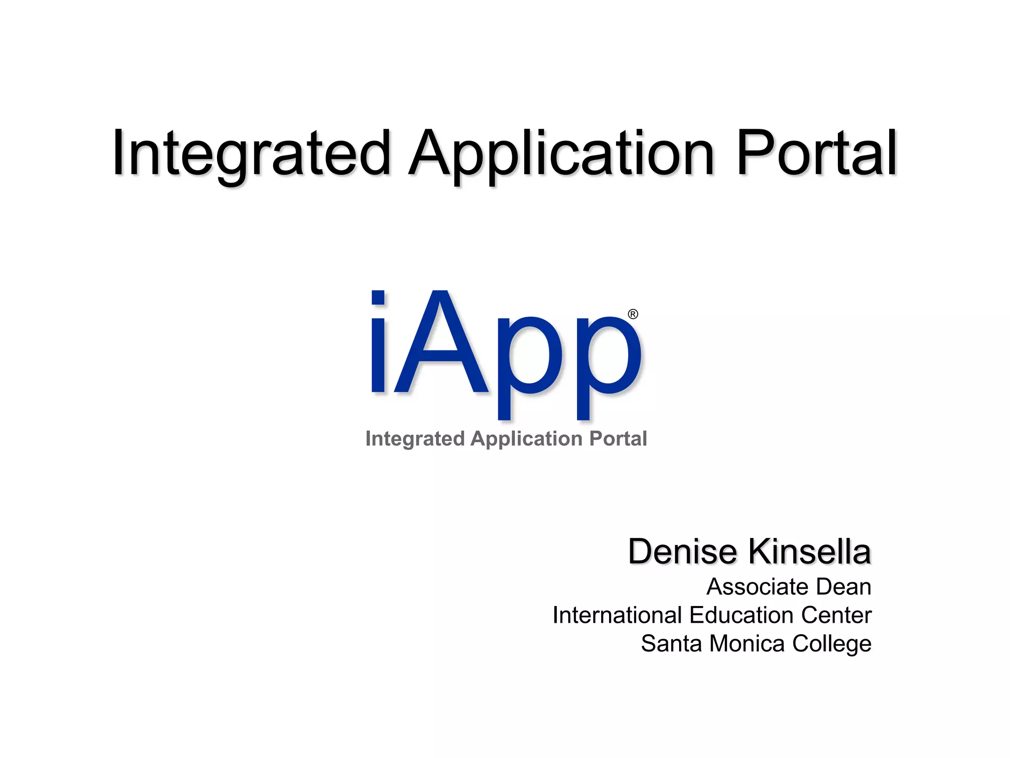 Integrated application portal | PDF