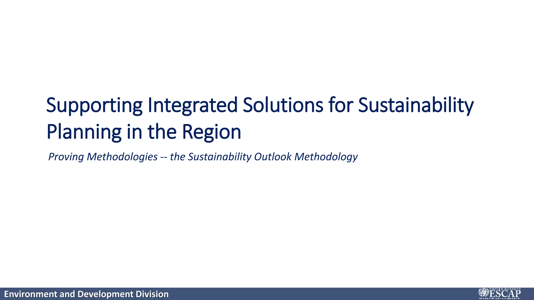 Integrated Approaches for SDGs planning | PDF