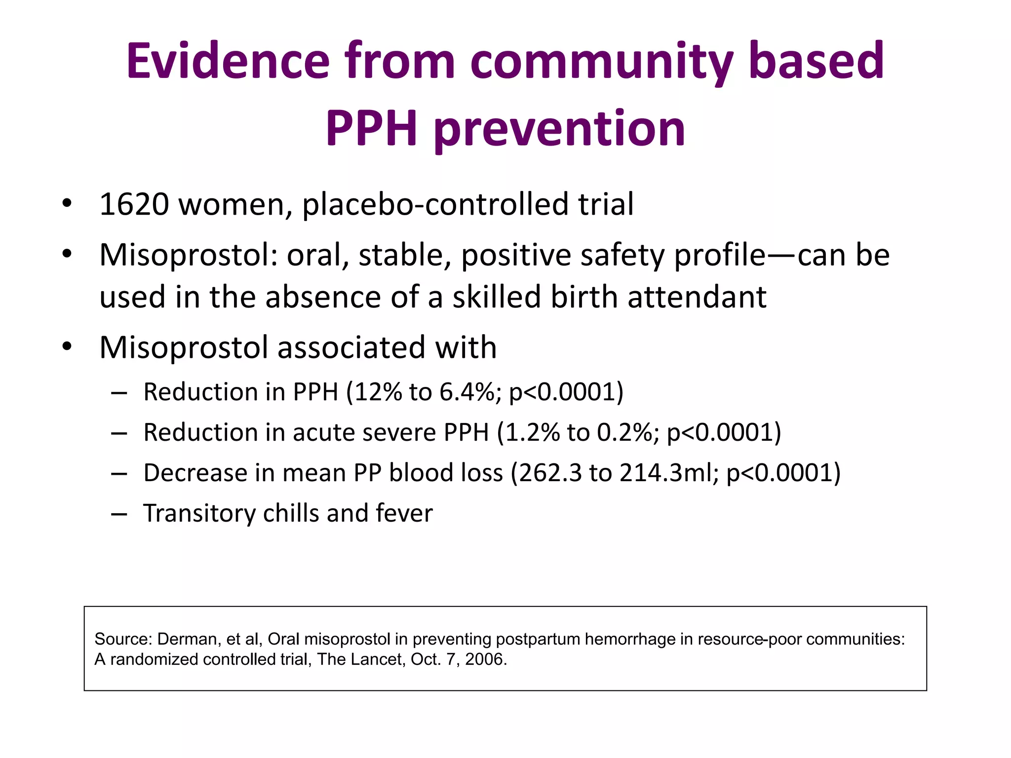 Prevention of Postpartum Haemorrhage (An Integrated Approach) | PPTX