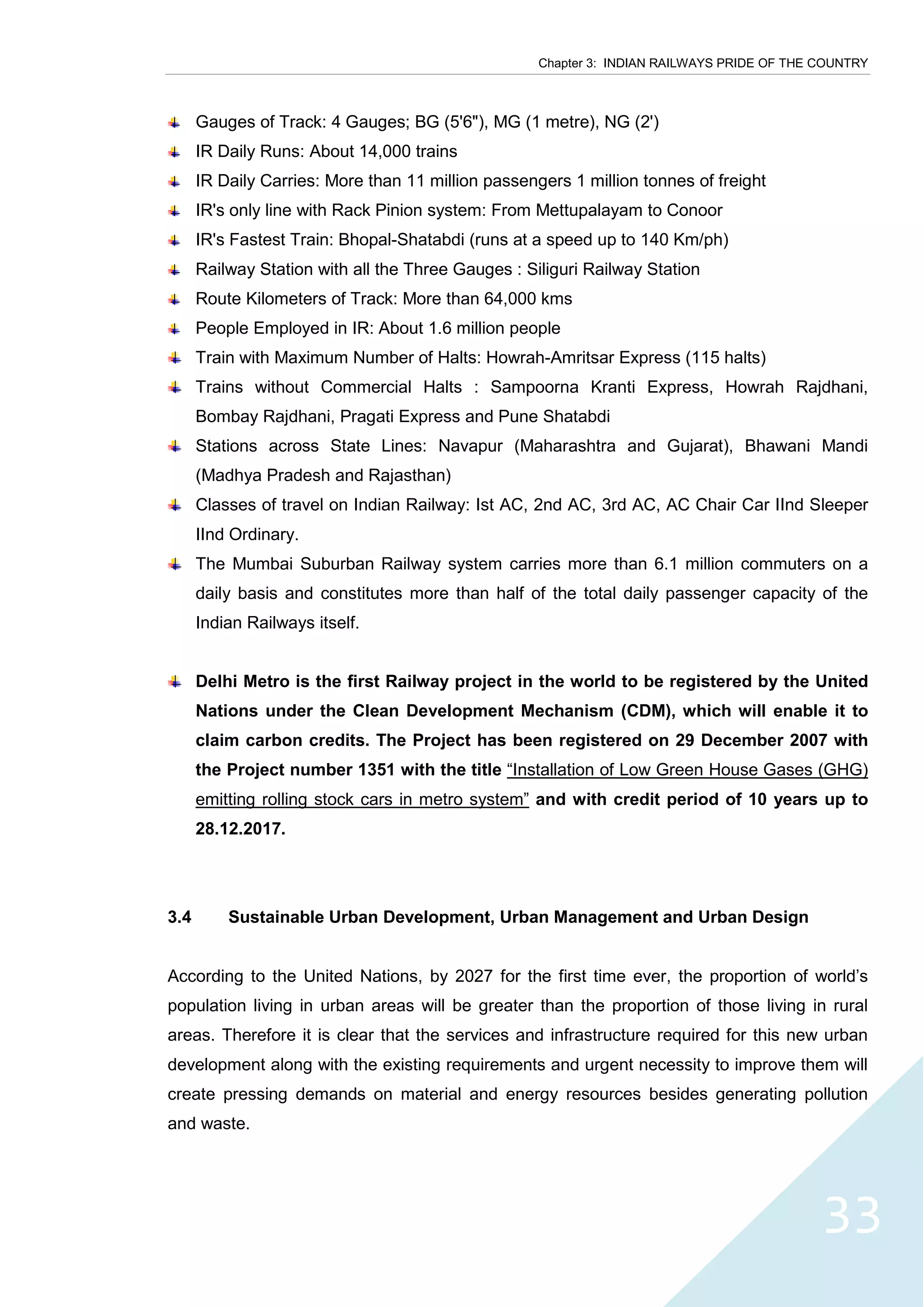 Integrated approach to sustainable development of indian railway ...