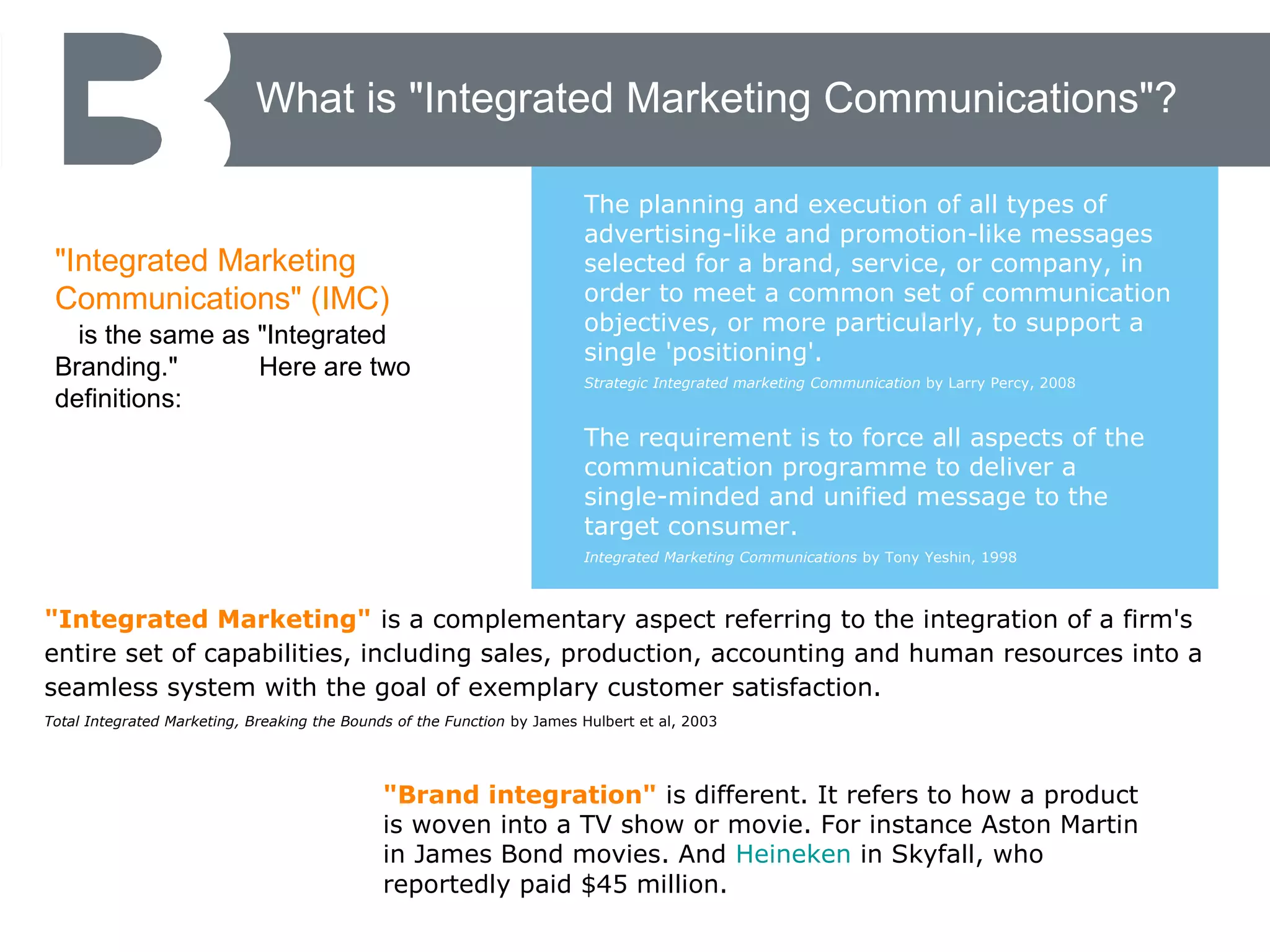 What is "integrated branding"? | PPT | Advertising Industry | Industries