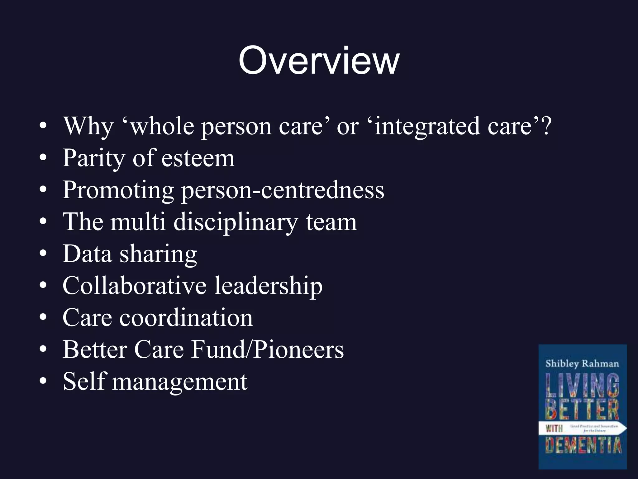 Integrated care for dementia | PPT