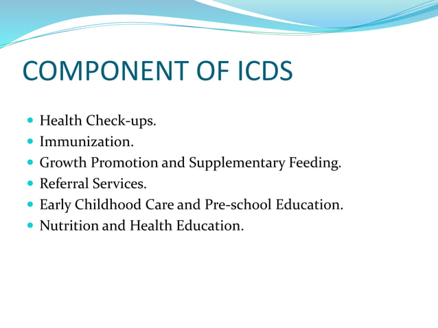 Integrated child development services | PPTX