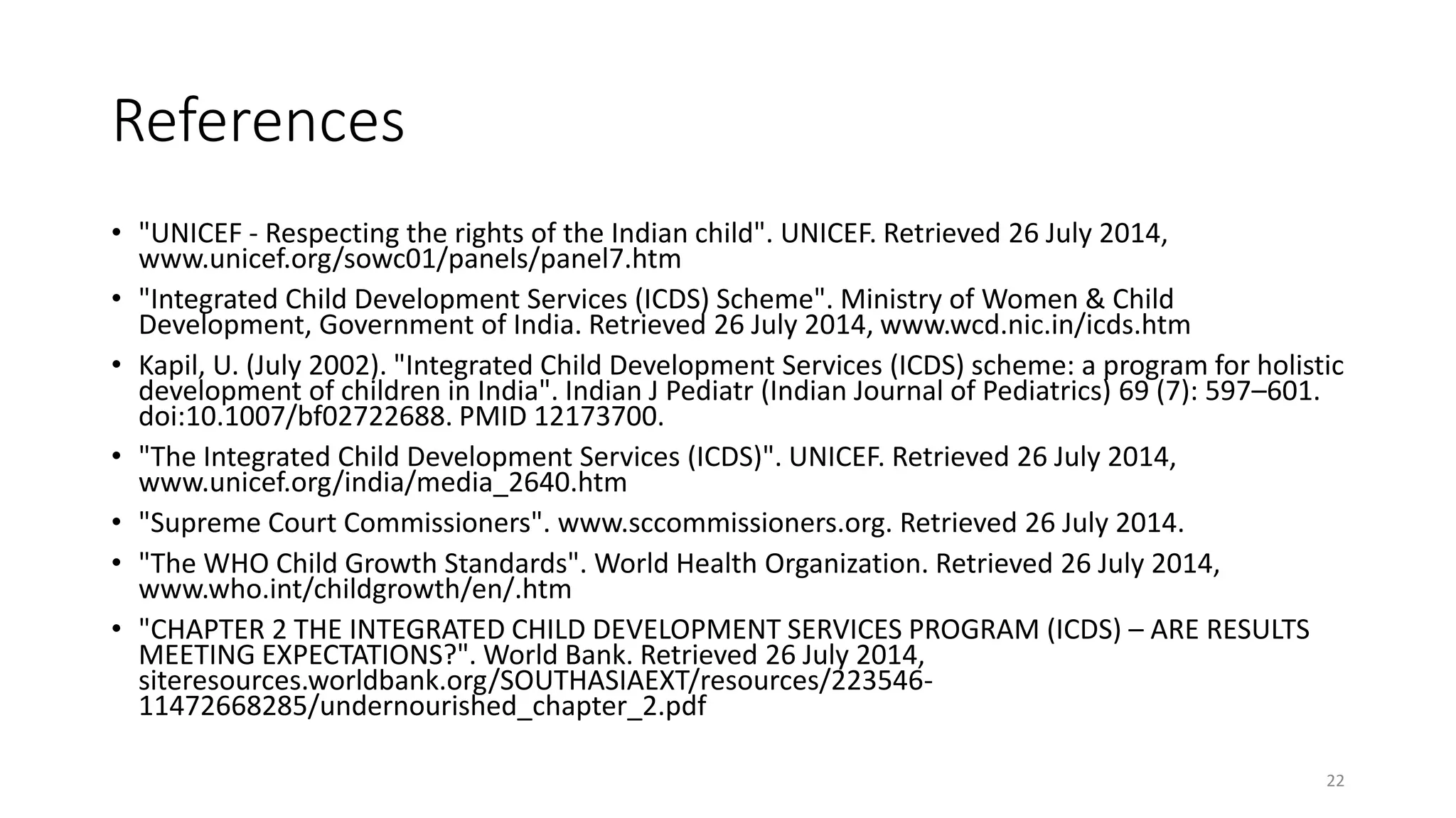 Integrated child development services final | PPTX