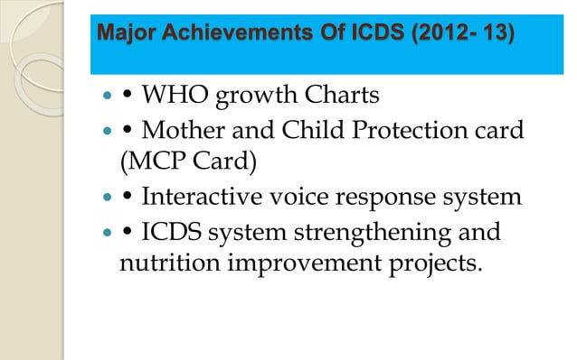 Integrated child development services (icds) 2021 | PPT