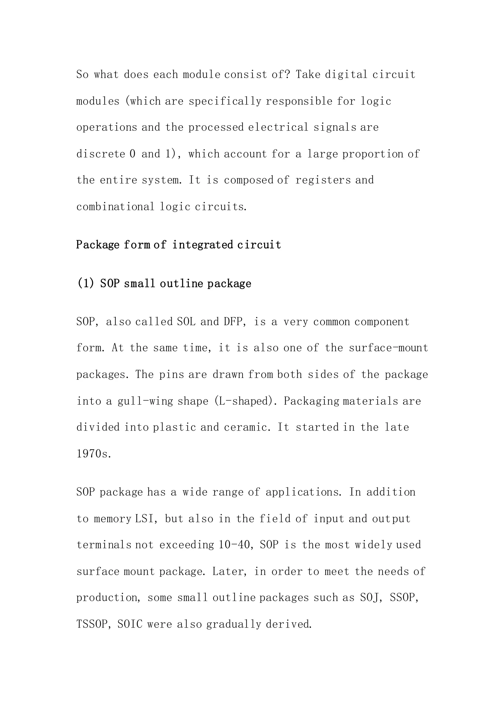 The composition and packaging of integrated circuits | DOCX