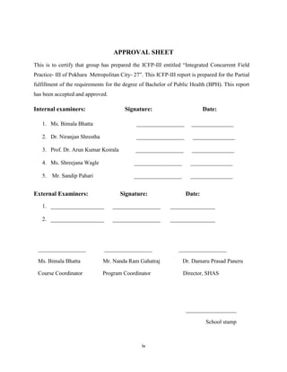 Integrated concurrent field practice iii report draft2 | PDF