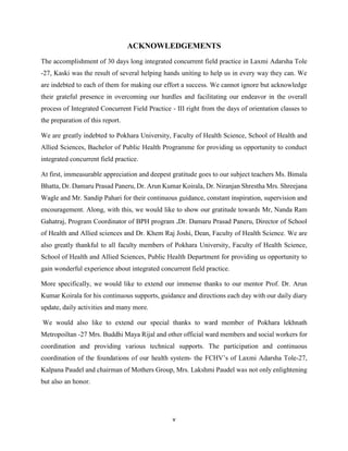 Integrated concurrent field practice iii report draft2 | PDF