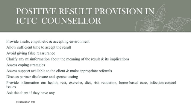 Integrated Counseling & Testing (ICTC).pptx ( PRESENTER - ABHILAL ...