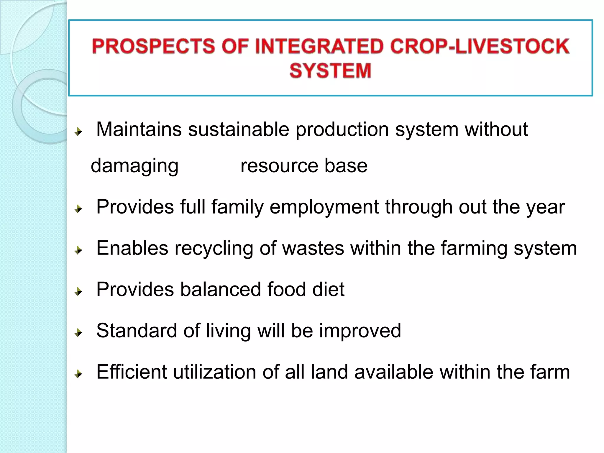 Integrated crop livestock system for sustainable crop production | PPT