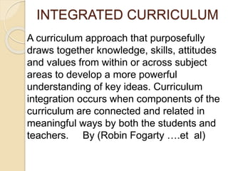 Integrated curriculum all aspects by KHURRAM RAFI | PPTX