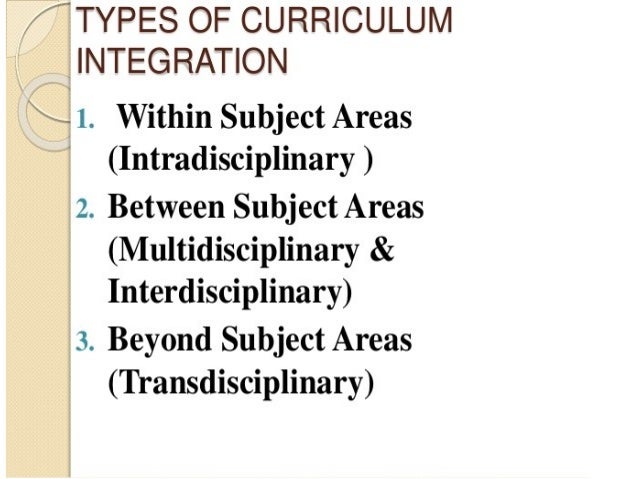 Integrated curriculum Design