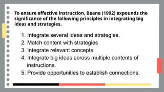 Integrated curriculum (principles in integrating big ideas and ...