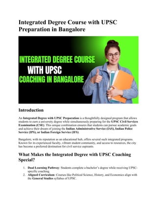 Integrated Degree Course with UPSC Preparation in Bangalore.docx