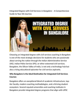 Integrated Degree with Civil Services in Bangalore...docx