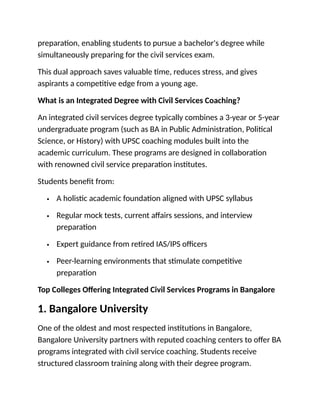 Integrated Degree with Civil Services in Bangalore...docx