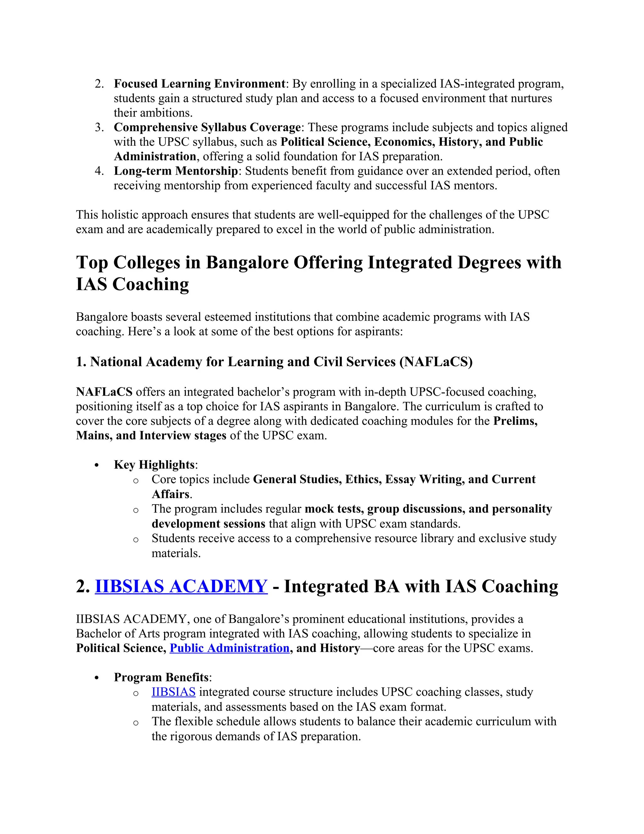 Integrated Degree with IAS Preparation in Bangalore...docx