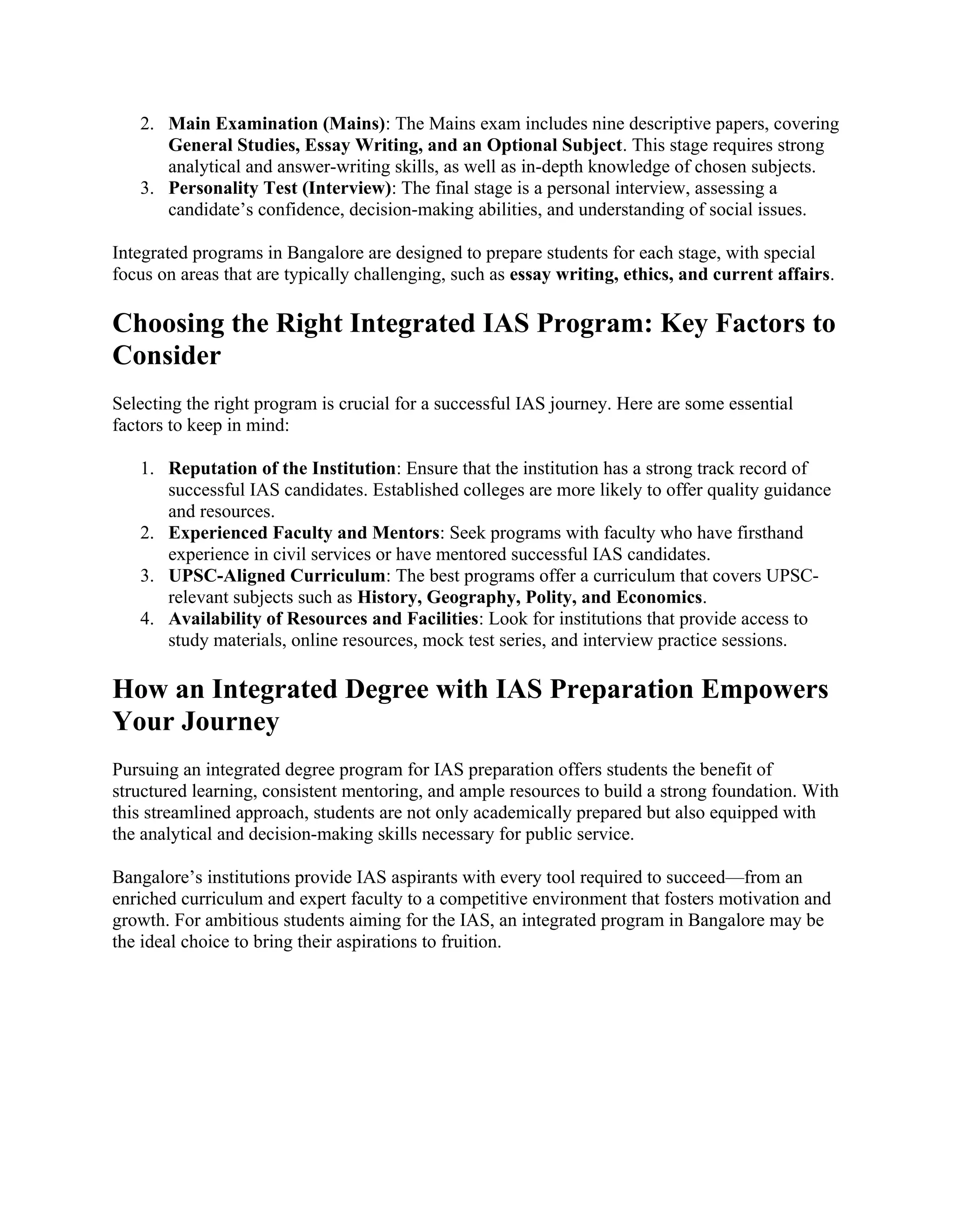 Integrated Degree with IAS Preparation in Bangalore...docx