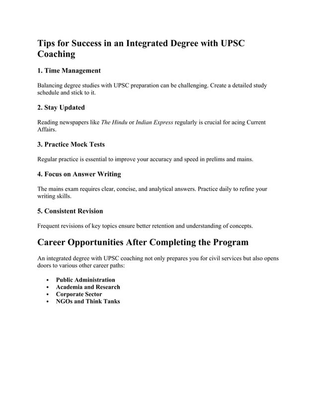 Integrated Degree with UPSC Coaching in Bangalore.docx