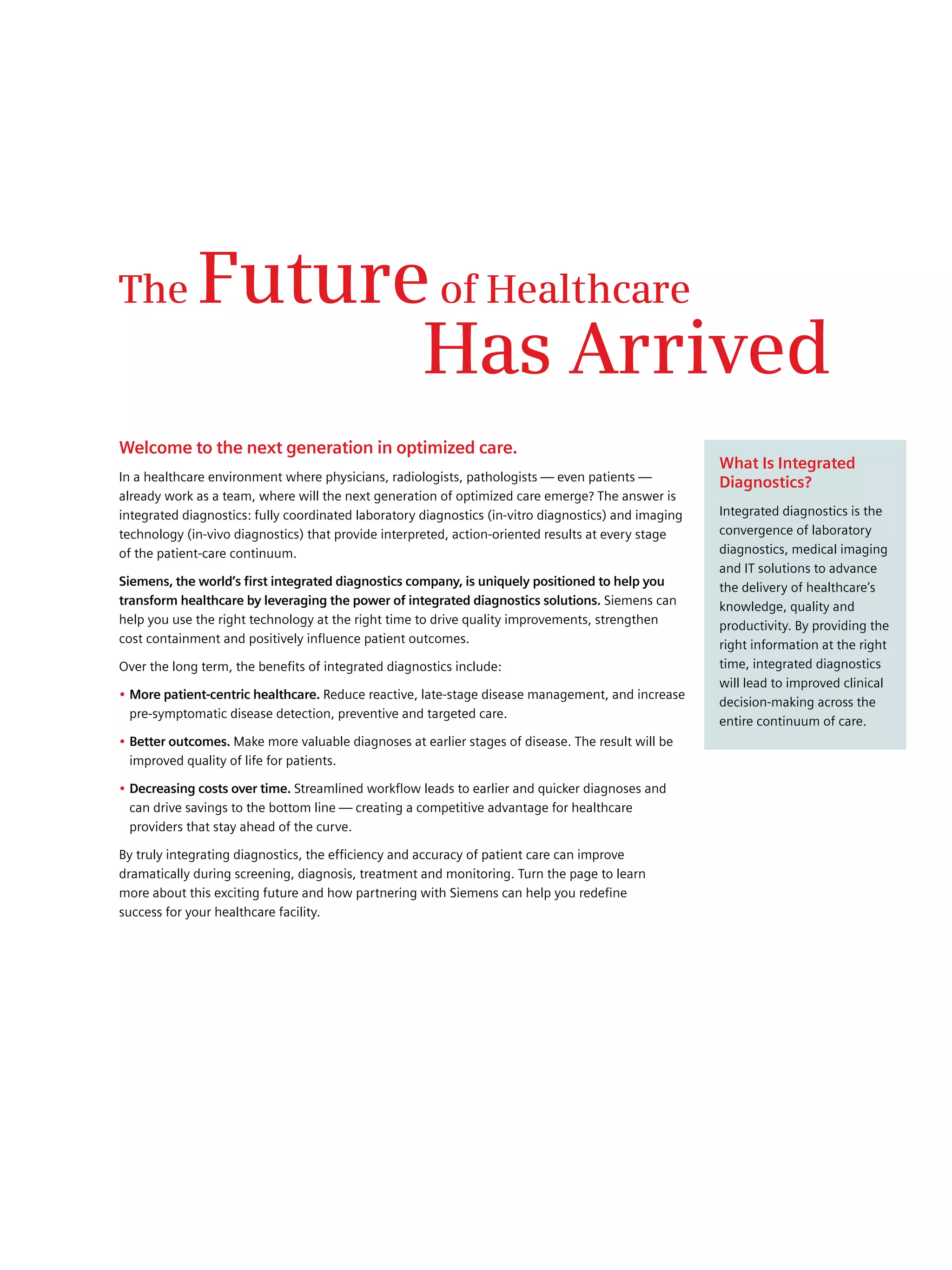 Integrated diagnostics | PDF