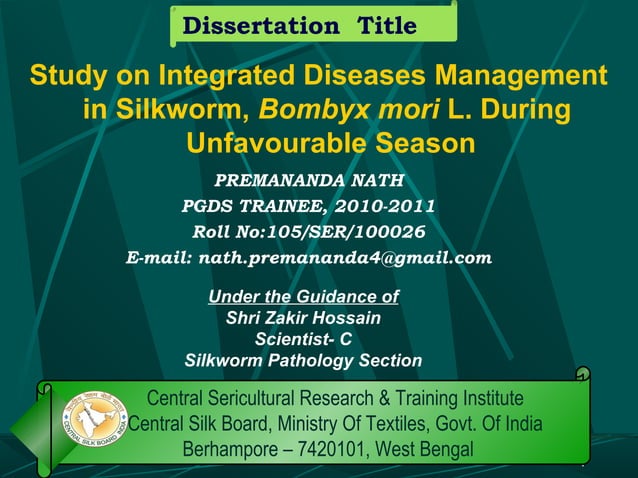 Integrated disease management in silkworm bombyx mori l | PPT ...