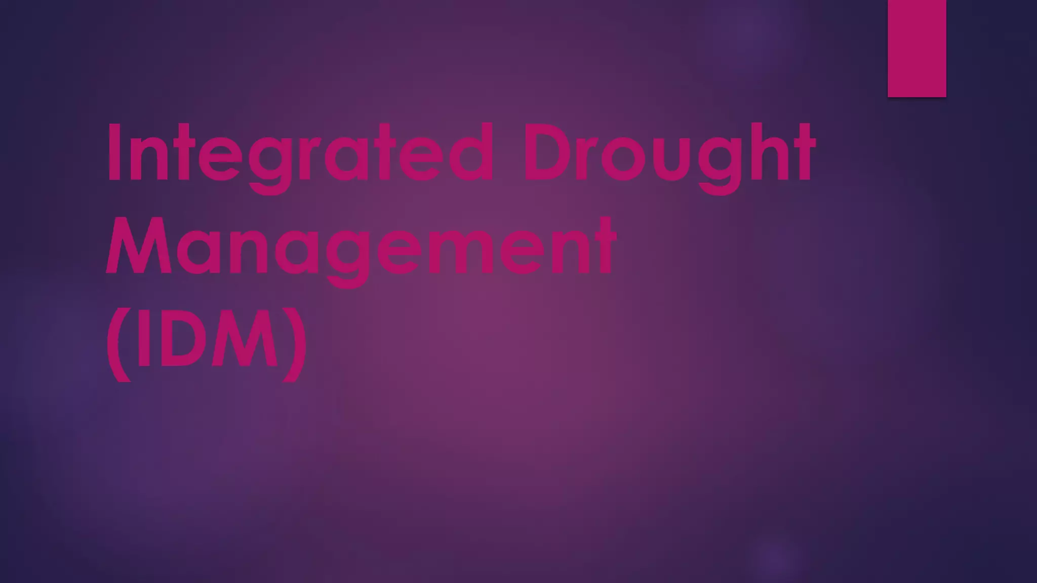 Integrated Drought Management (IDM) | PDF