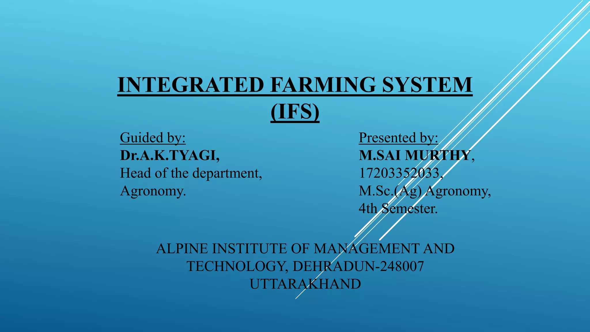 Integrated farming system | PDF