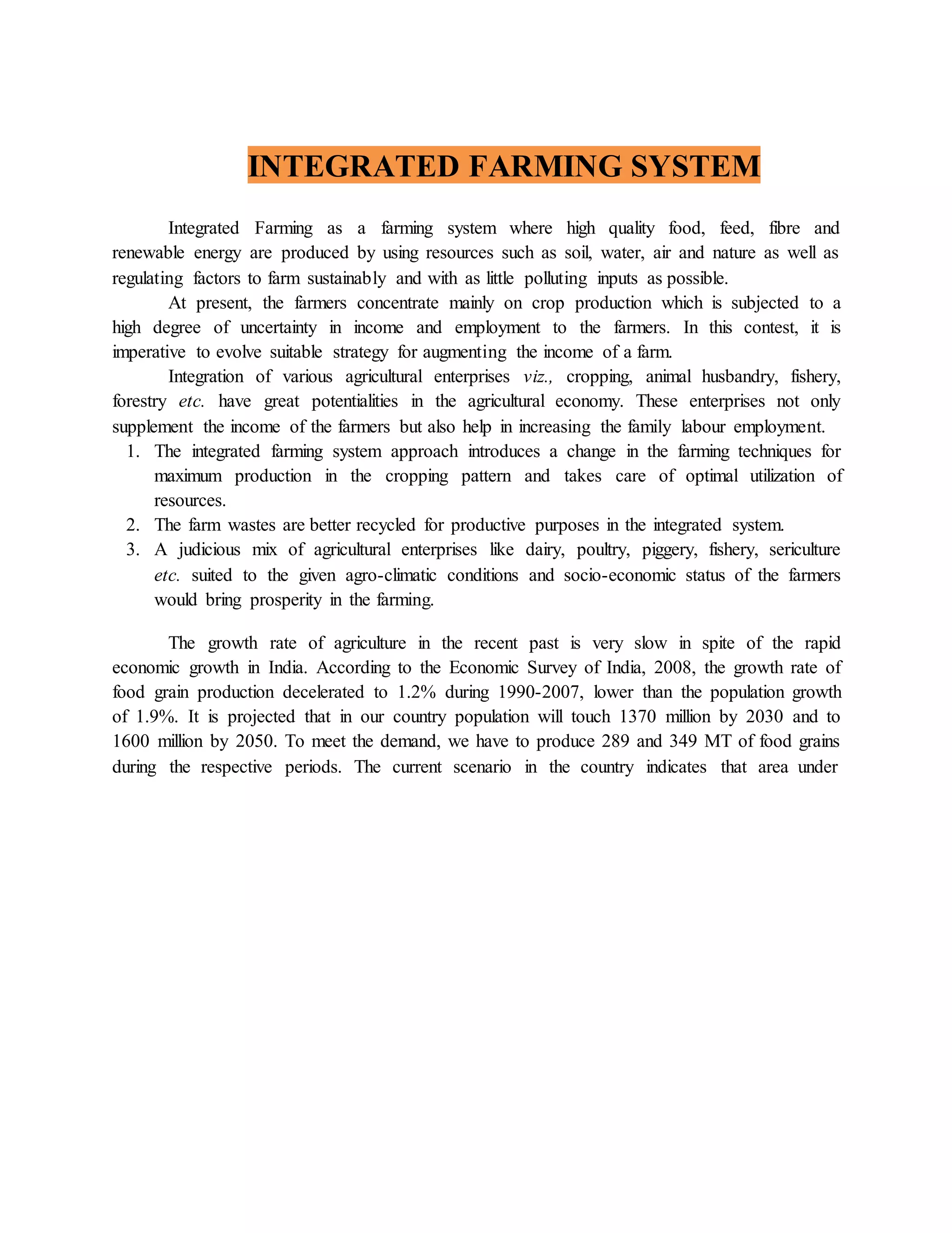 Integrated Farming System and IFS models | DOCX