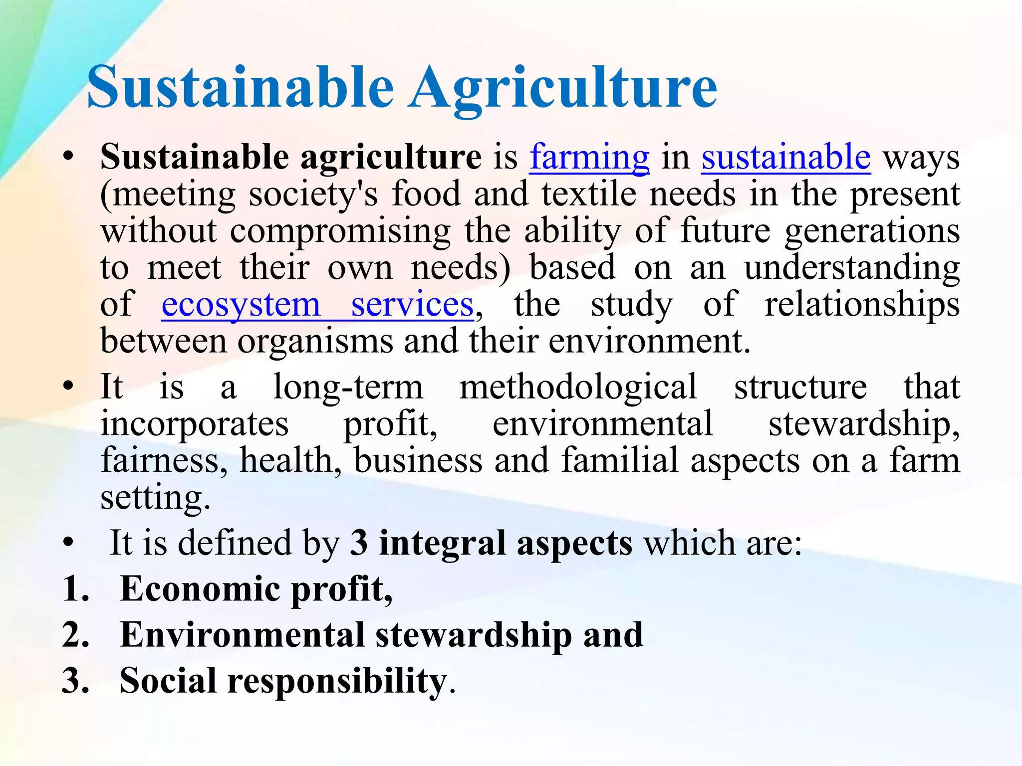 Integrated farming system and sustainable agriculture | PPTX