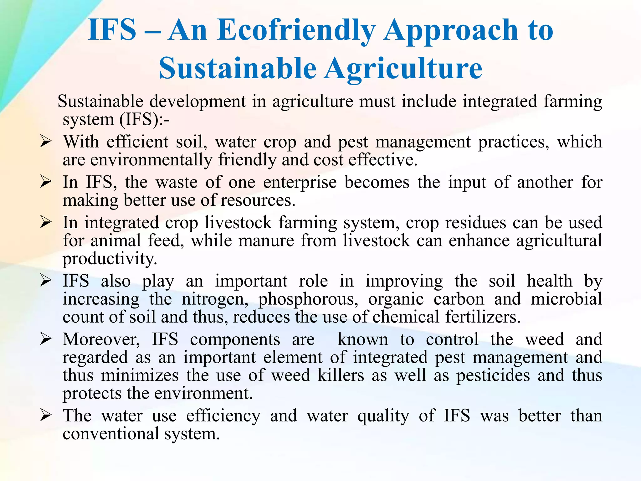 Integrated farming system and sustainable agriculture | PPTX