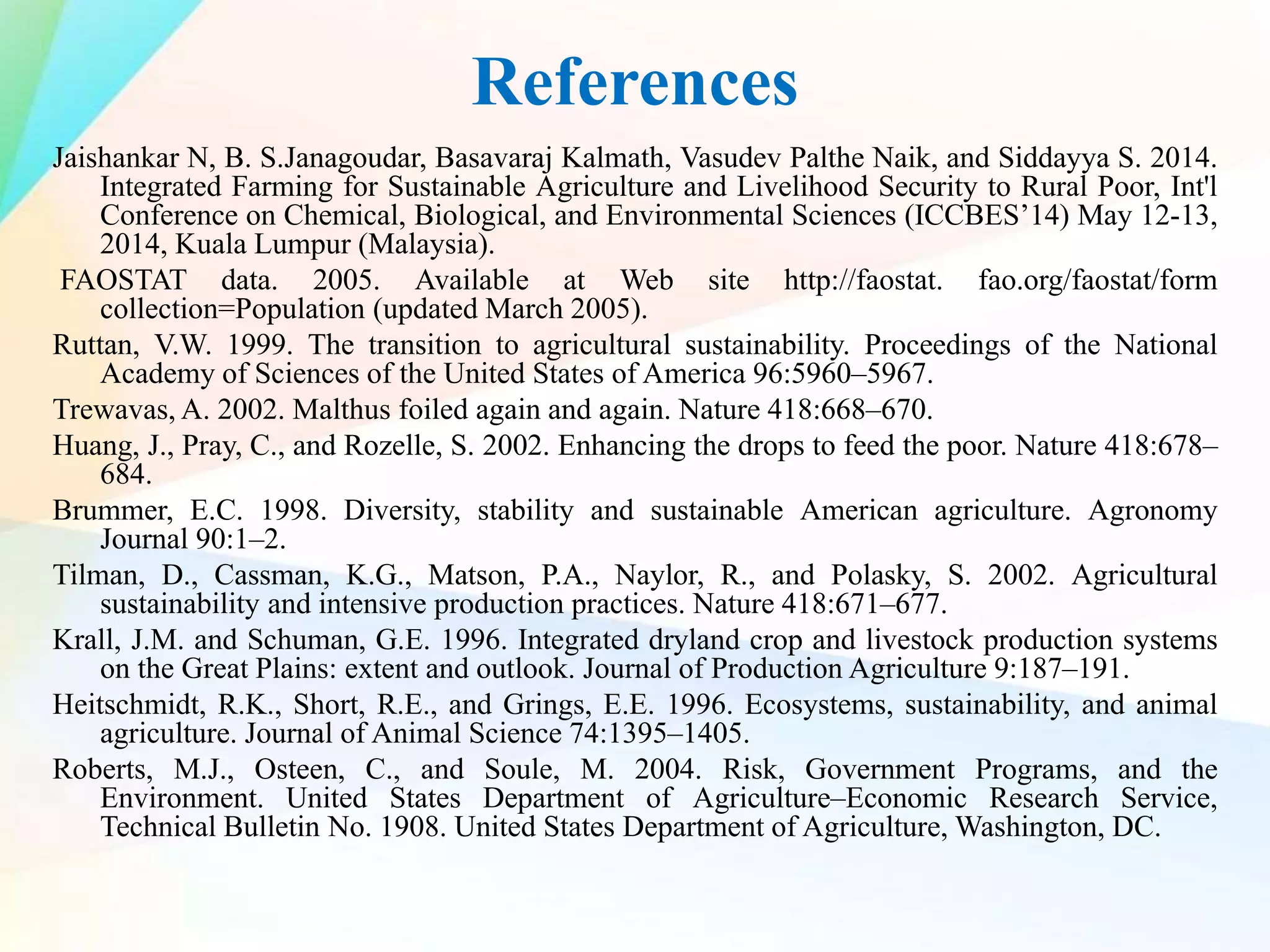 Integrated farming system and sustainable agriculture | PPTX