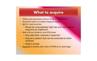 Integrated Financial Management Information Systems (IFMIS) | PDF