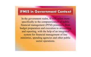 Integrated Financial Management Information Systems (IFMIS) | PDF