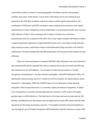 The Integration of Geospatial Technologies: GIS and GPS | DOCX