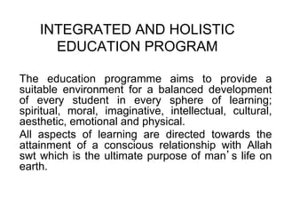 Integrated holistic education program | PPT