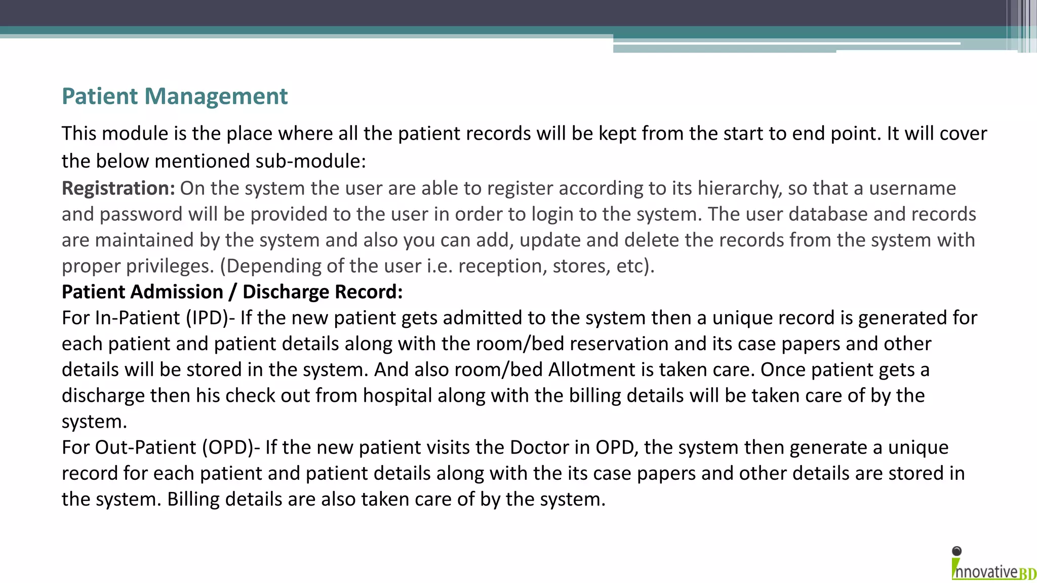 Integrated Hospital Management System | PPTX