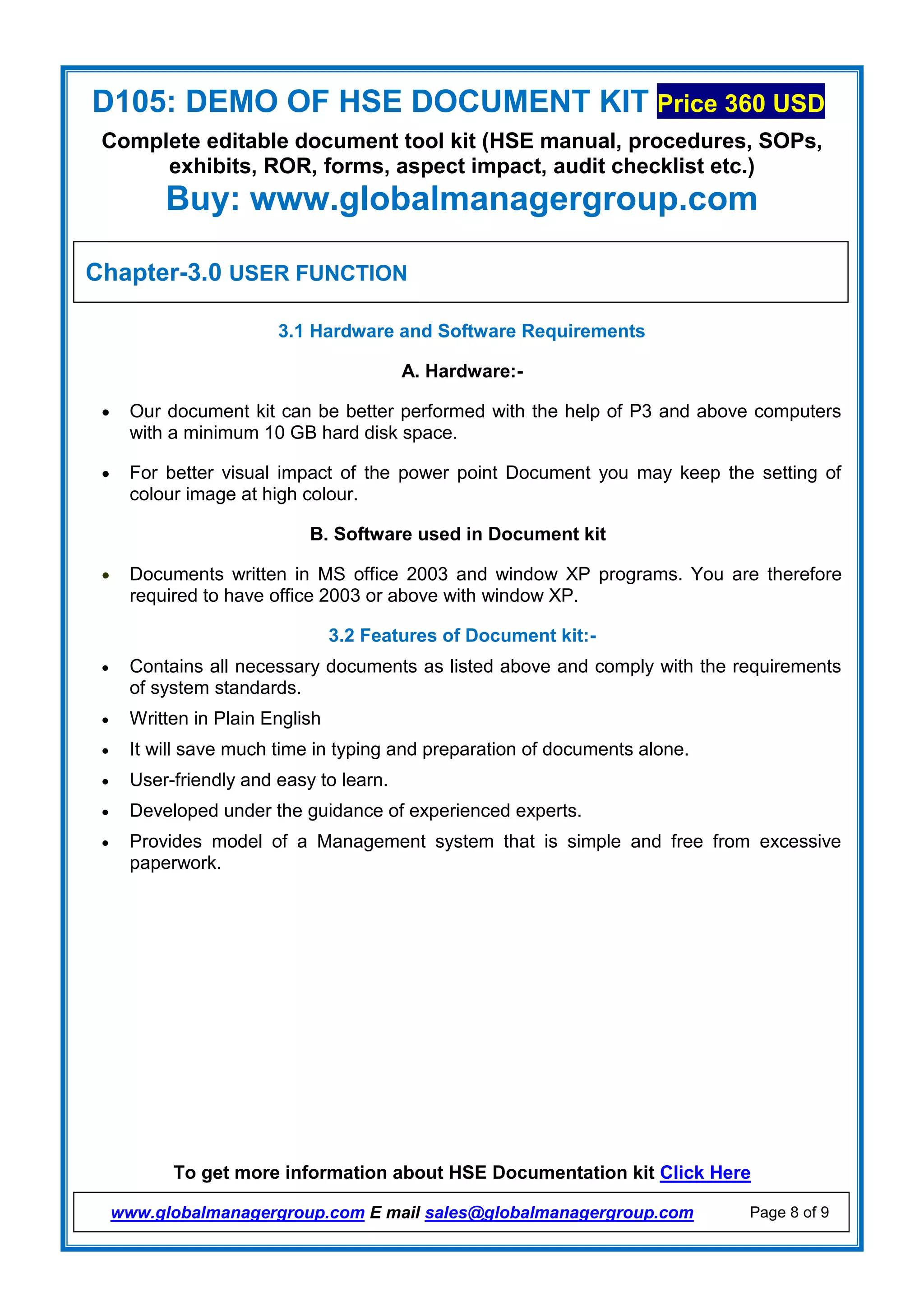Integrated HSE documentation kit | PDF