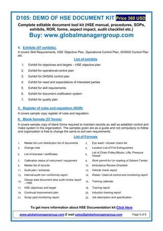 Integrated HSE documentation kit | PDF