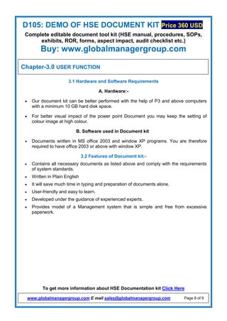 Integrated HSE documentation kit | PDF