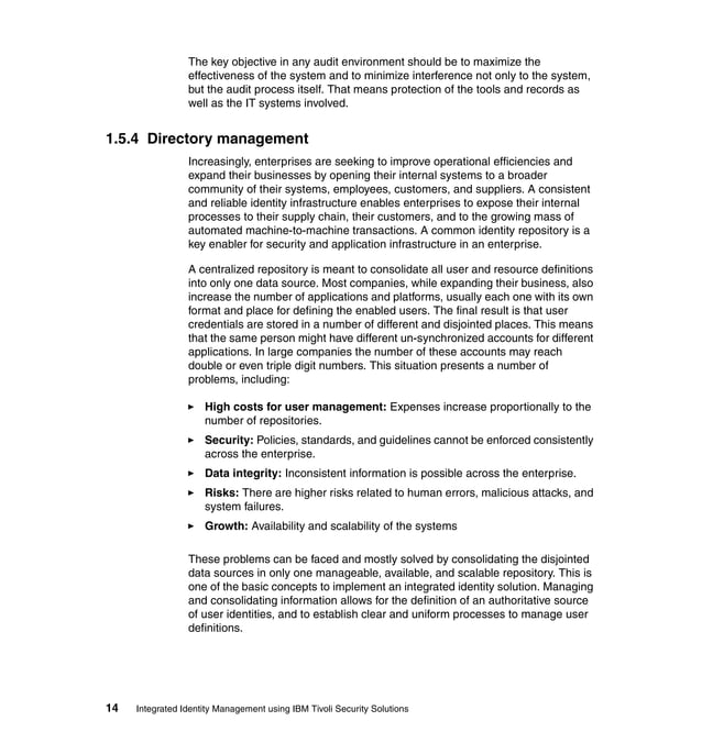 Integrated identity management using ibm tivoli security solutions sg246054 | PDF