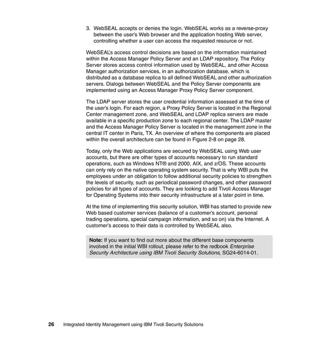 Integrated identity management using ibm tivoli security solutions sg246054 | PDF