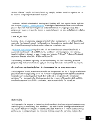 Integrated learning program | Technical Skills | PDF | Web Development | Internet