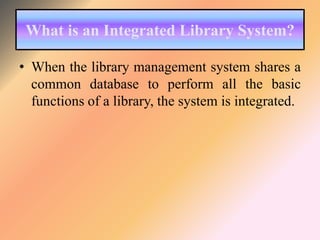 Integrated library management system | PPTX
