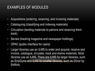 Integrated library management systems | PPTX